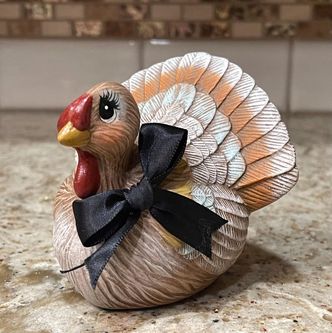 Turkey Figurine, Turkey Centerpiece, Vintage Turkey Decor; Thanksgiving ...
