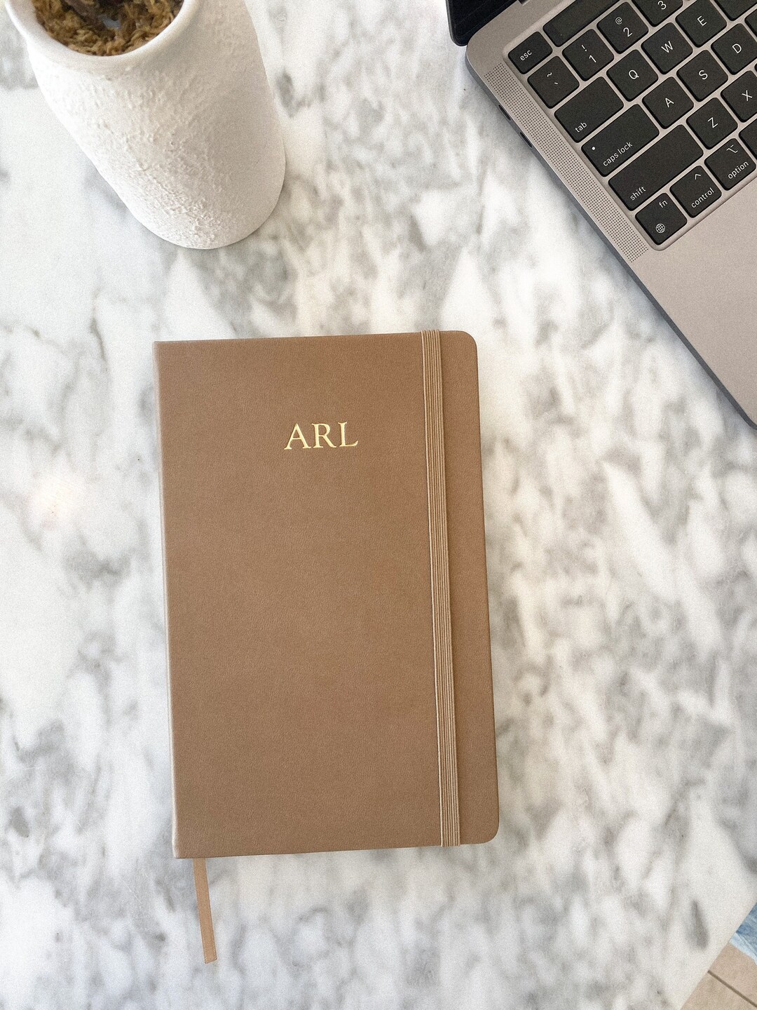 Camel Vegan Leather Journal / Notebook Personalized / Monogrammed - Etsy