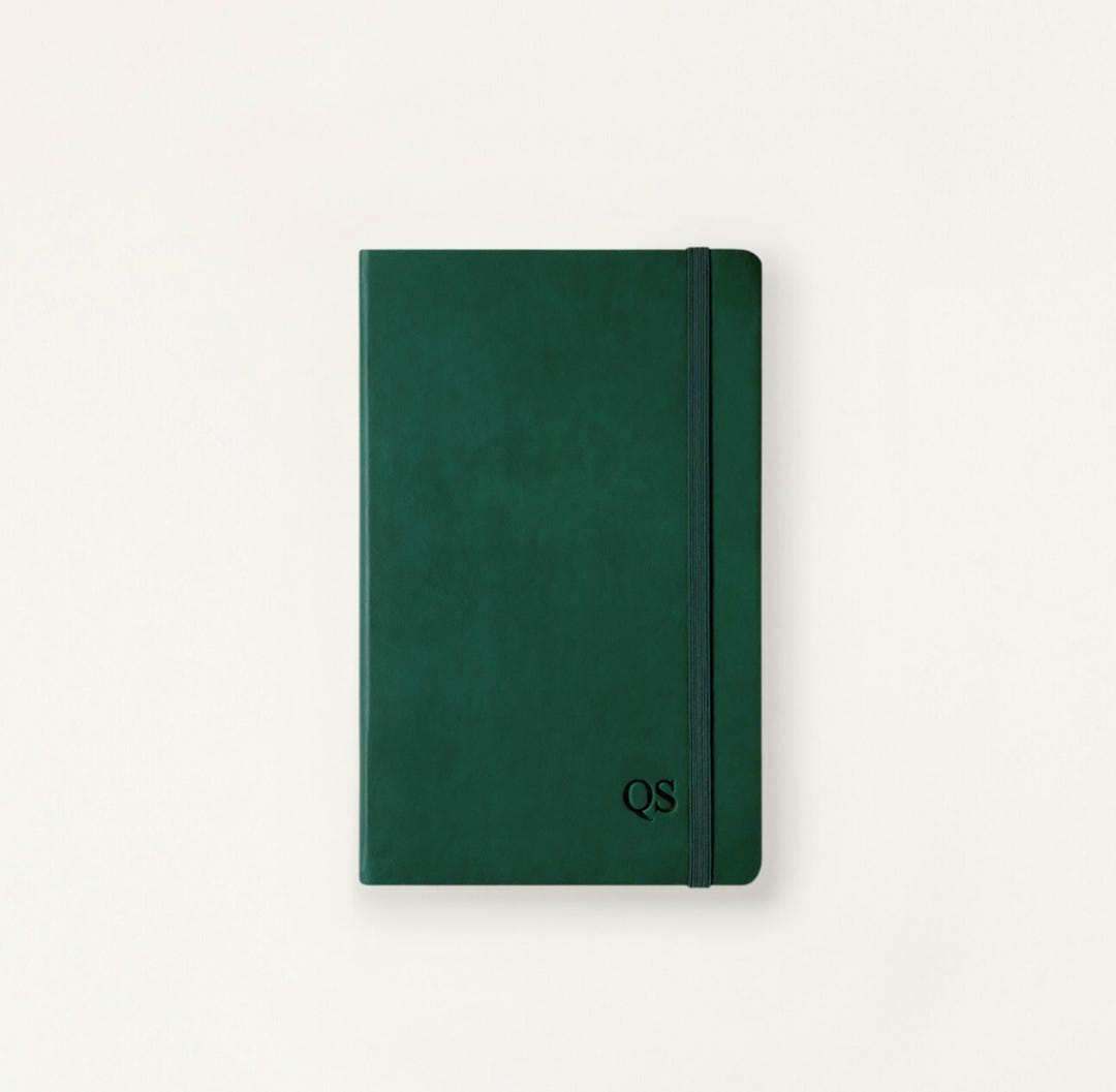 Hunter Green Vegan Leather Journal / Notebook - Personalized ...
