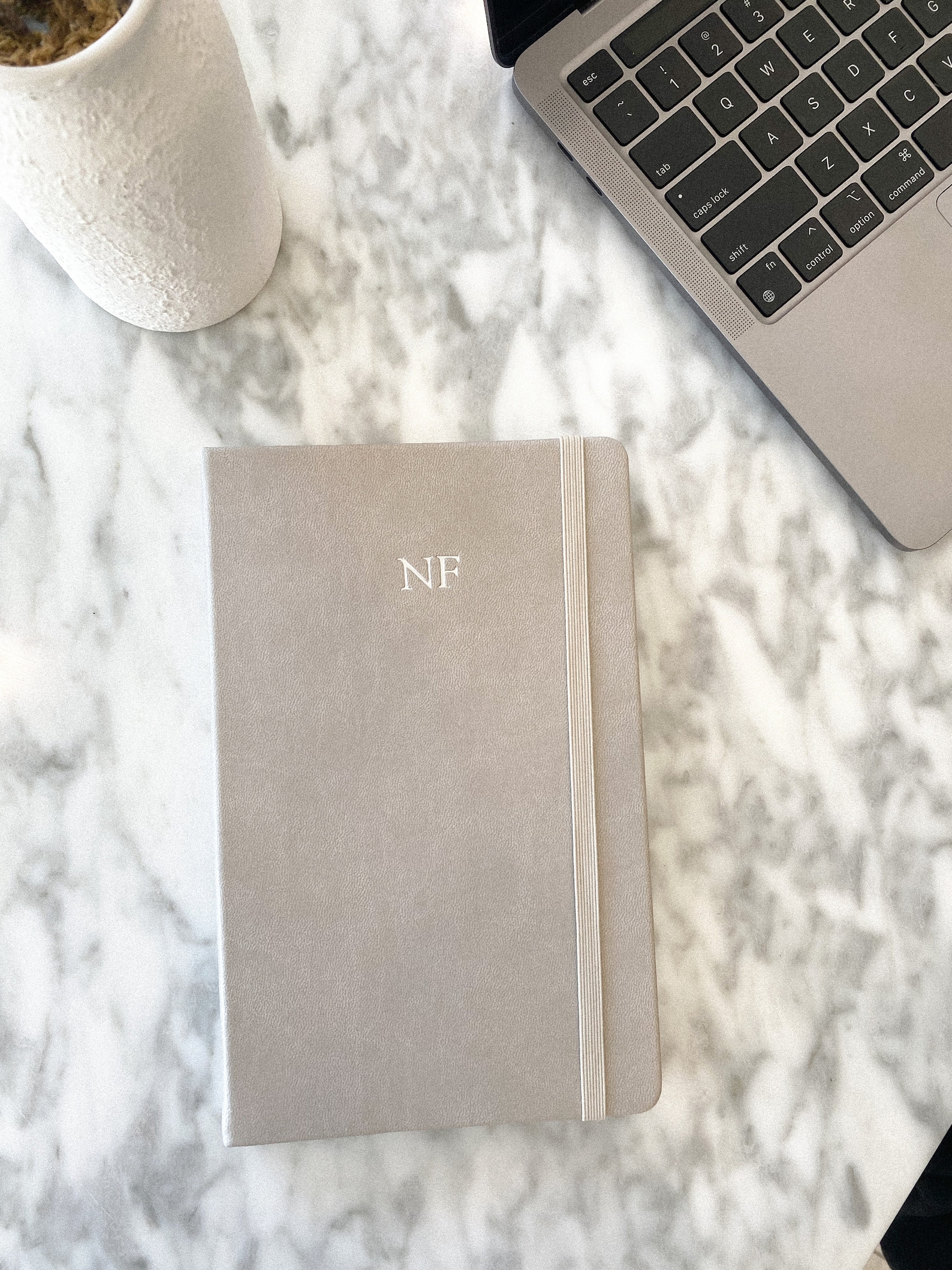 Personalized Journal – Custom Monogrammed Notebook, Stone Grey Journal ...