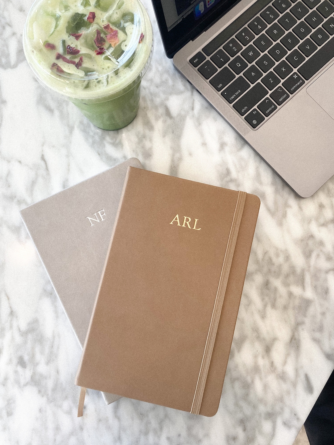Personalized Journal – Custom Monogrammed Notebook, Stone Grey Journal ...