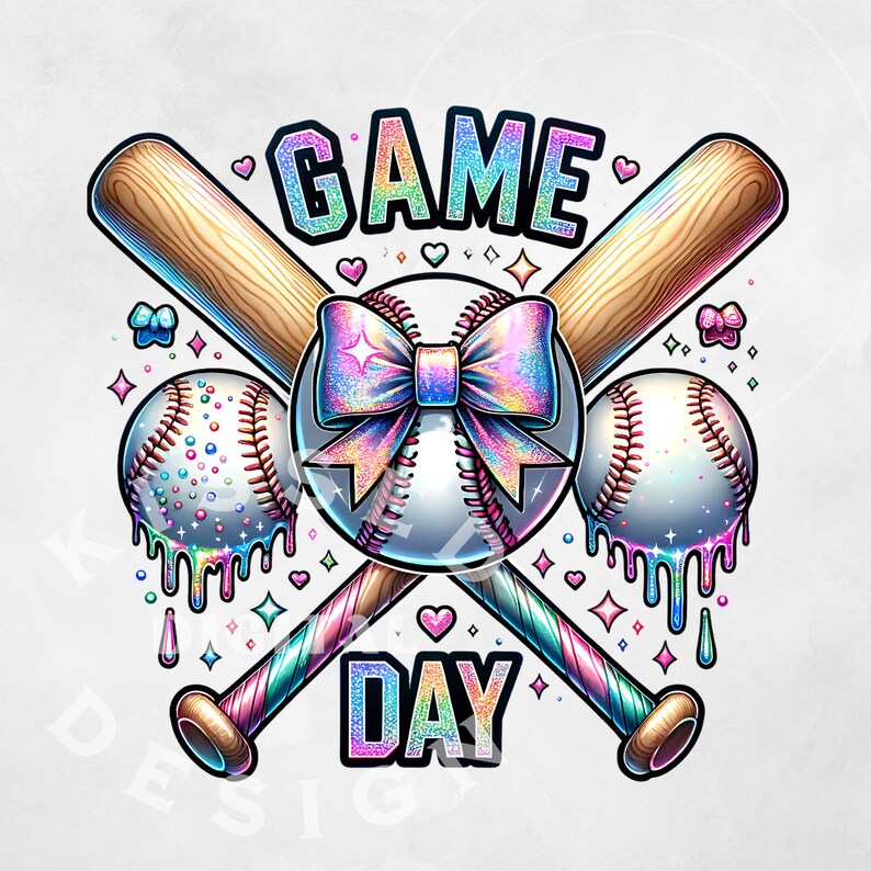 Baseball Game Day PNG, Coquette Baseball Glitter Png, Mama Png ...