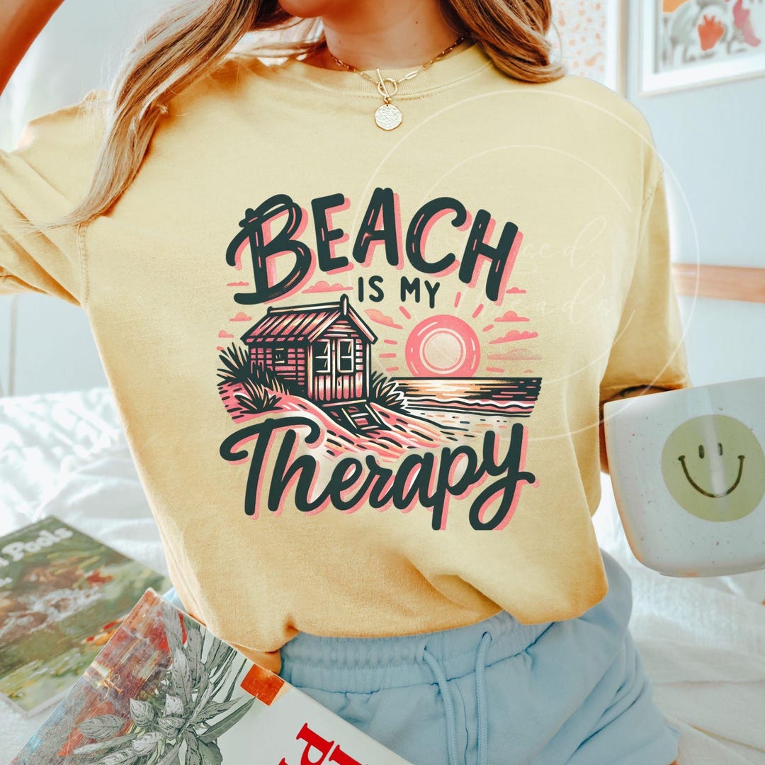 Beach is My Therapy Png, Coastal Relaxation Quote, Beach Life, Ocean ...