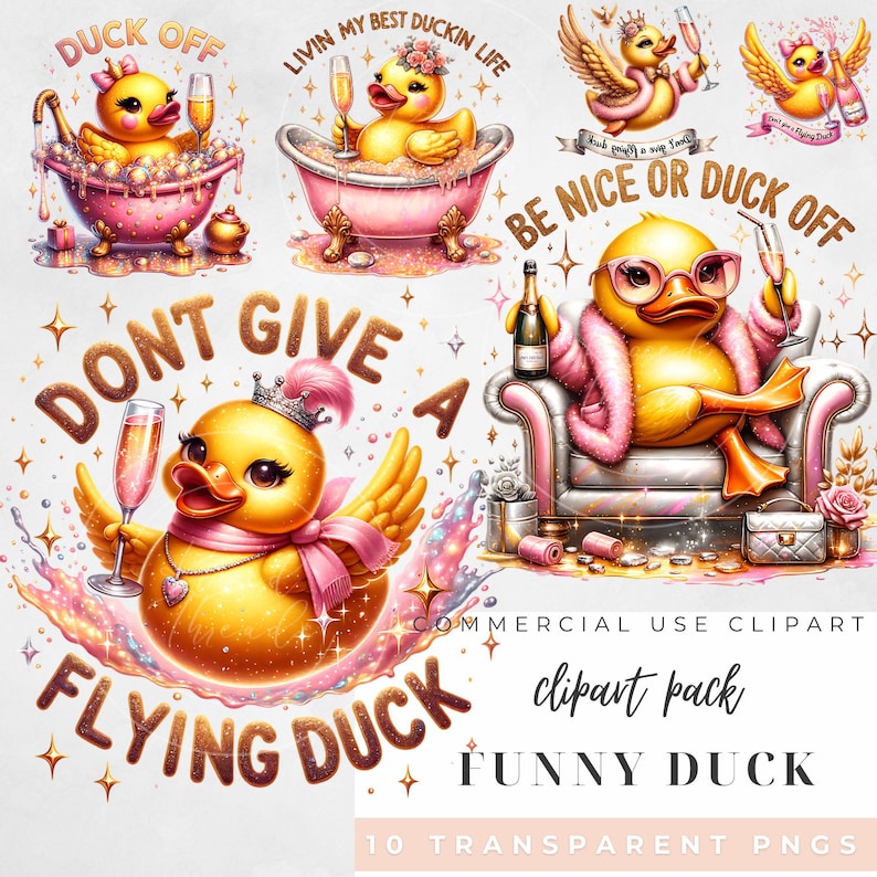 Duck off PNG, Funny Rubber Duck Clipart, Sassy Cute Duck Sublimation ...
