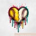 Distressed Split Baseball Png, Split Softball Heart Png, Grunge ...