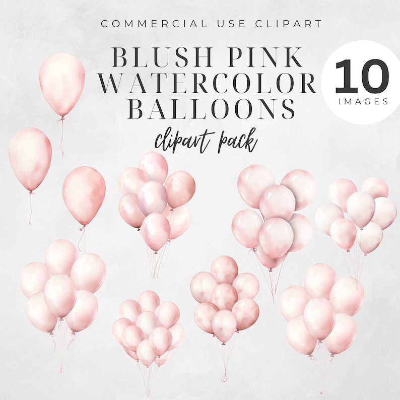 Pink Watercolor Balloons Png, Blush Pink Balloons Clipart, Pink ...