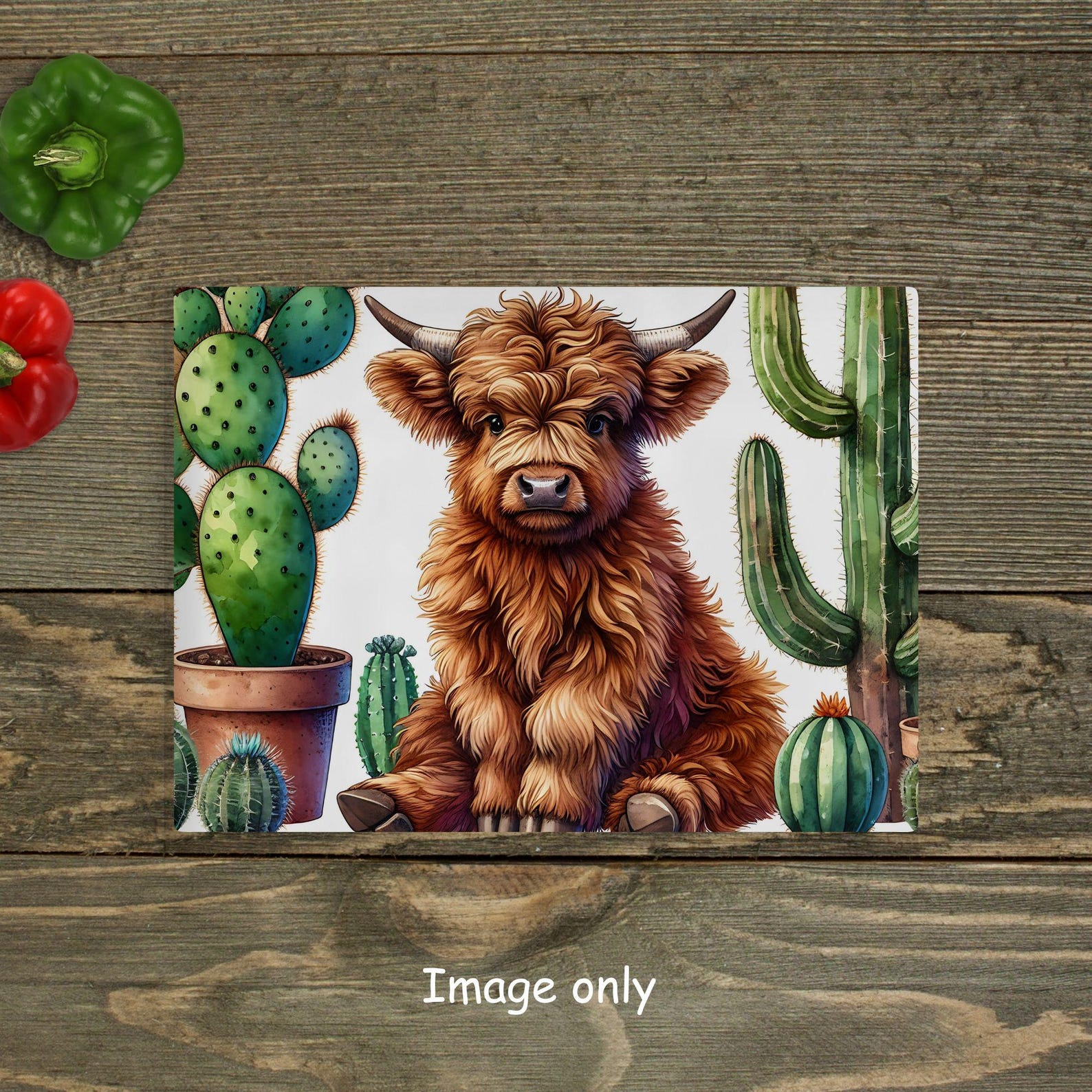 Highland Cow With Cactus Sublimation Design Digital Download PNG ...