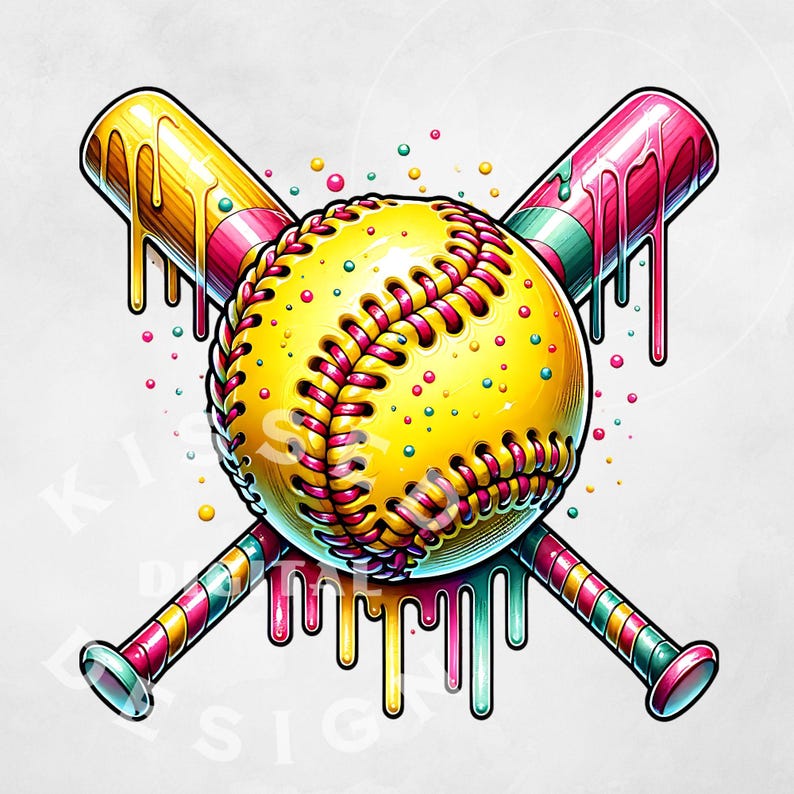 Softball Home Plate Ice Cream Drip PNG, Softball Sport Team Png ...