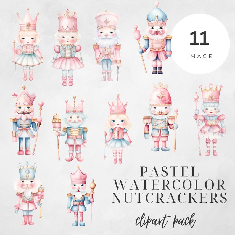 Pastel Pink Nutcracker Clipart, Pastel Christmas Watercolor Nutcracker ...