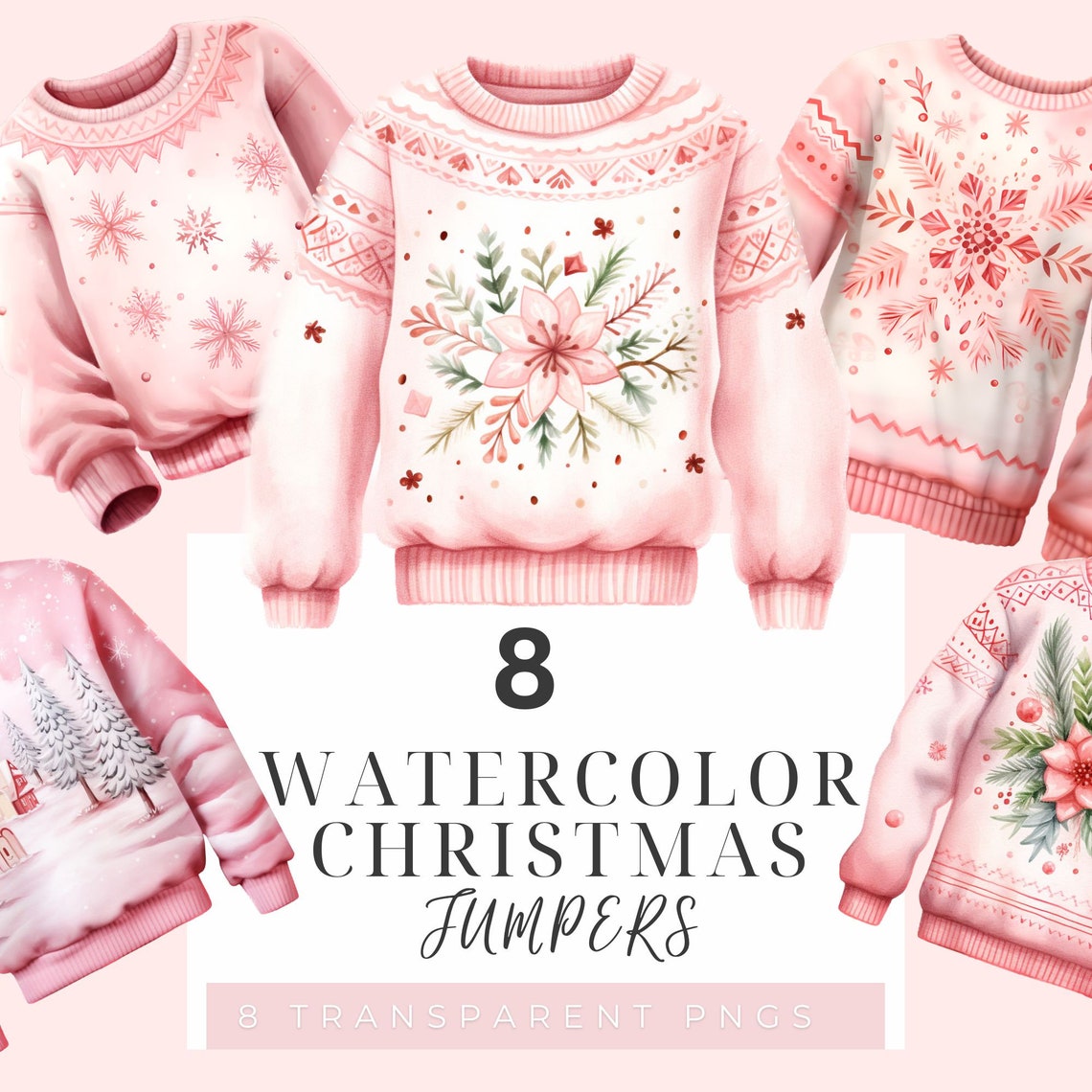 Christmas Jumper Png Transparent Background Clipart Pack Bundle ...