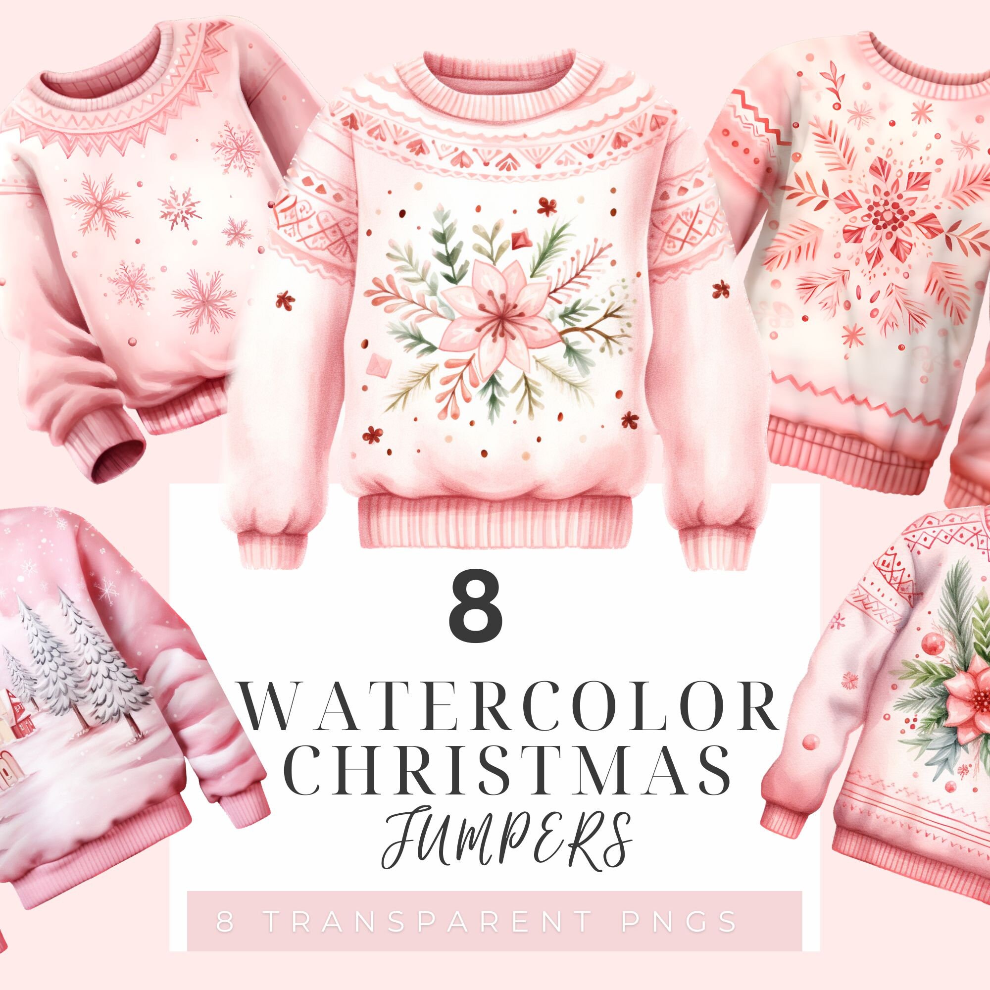 Christmas Jumper Png Transparent Background Clipart Pack Bundle ...