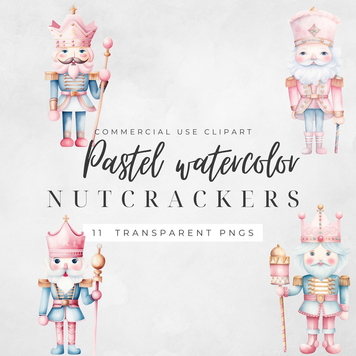 Pastel Pink Nutcracker Clipart, Pastel Christmas Watercolor Nutcracker ...