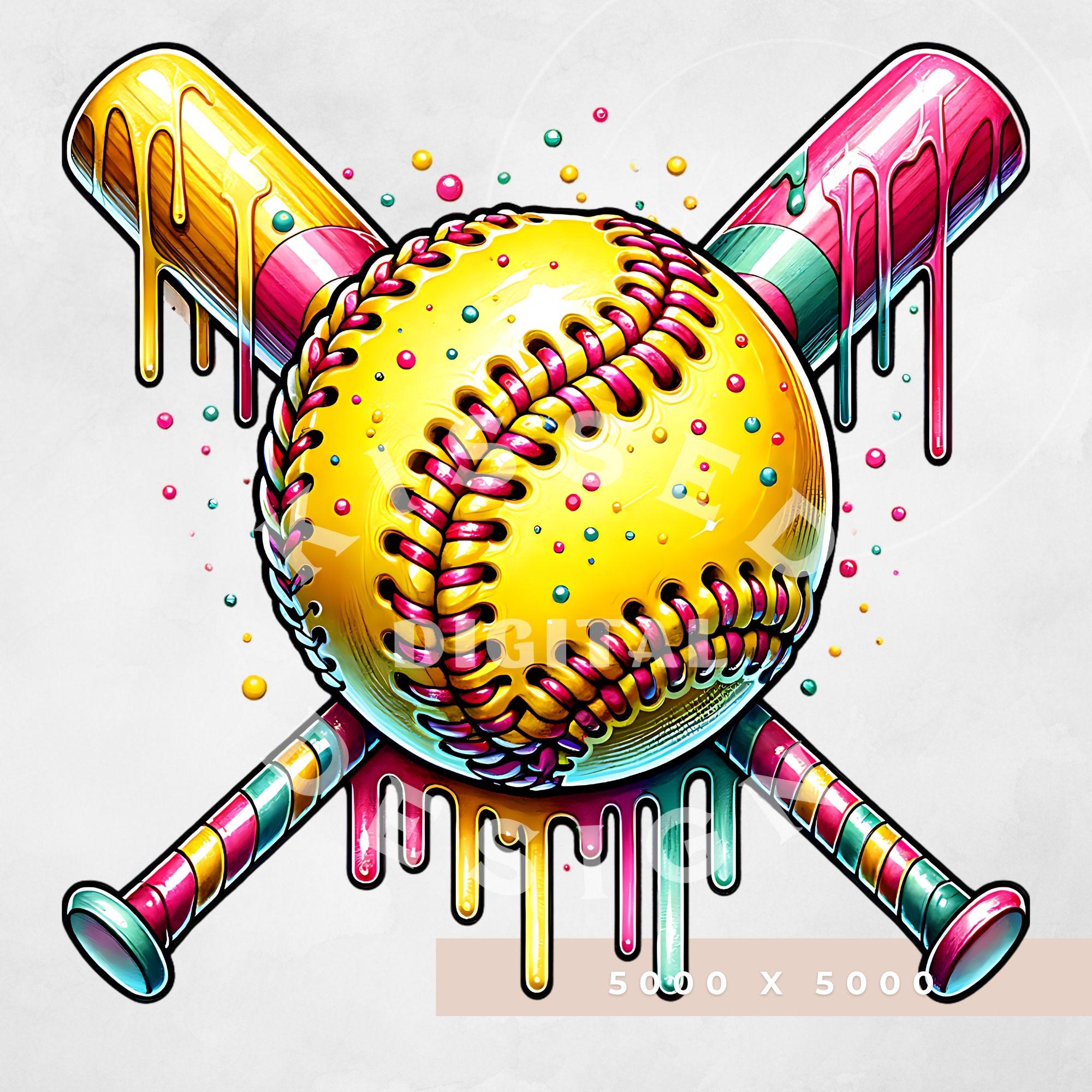 Softball Home Plate Ice Cream Drip PNG, Softball Sport Team Png ...