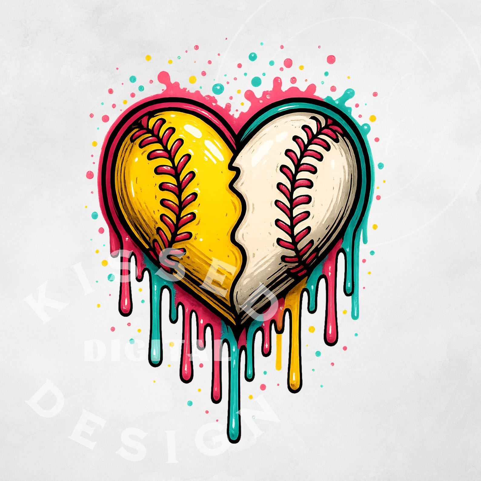 Distressed Split Baseball Png, Split Softball Heart Png, Grunge ...