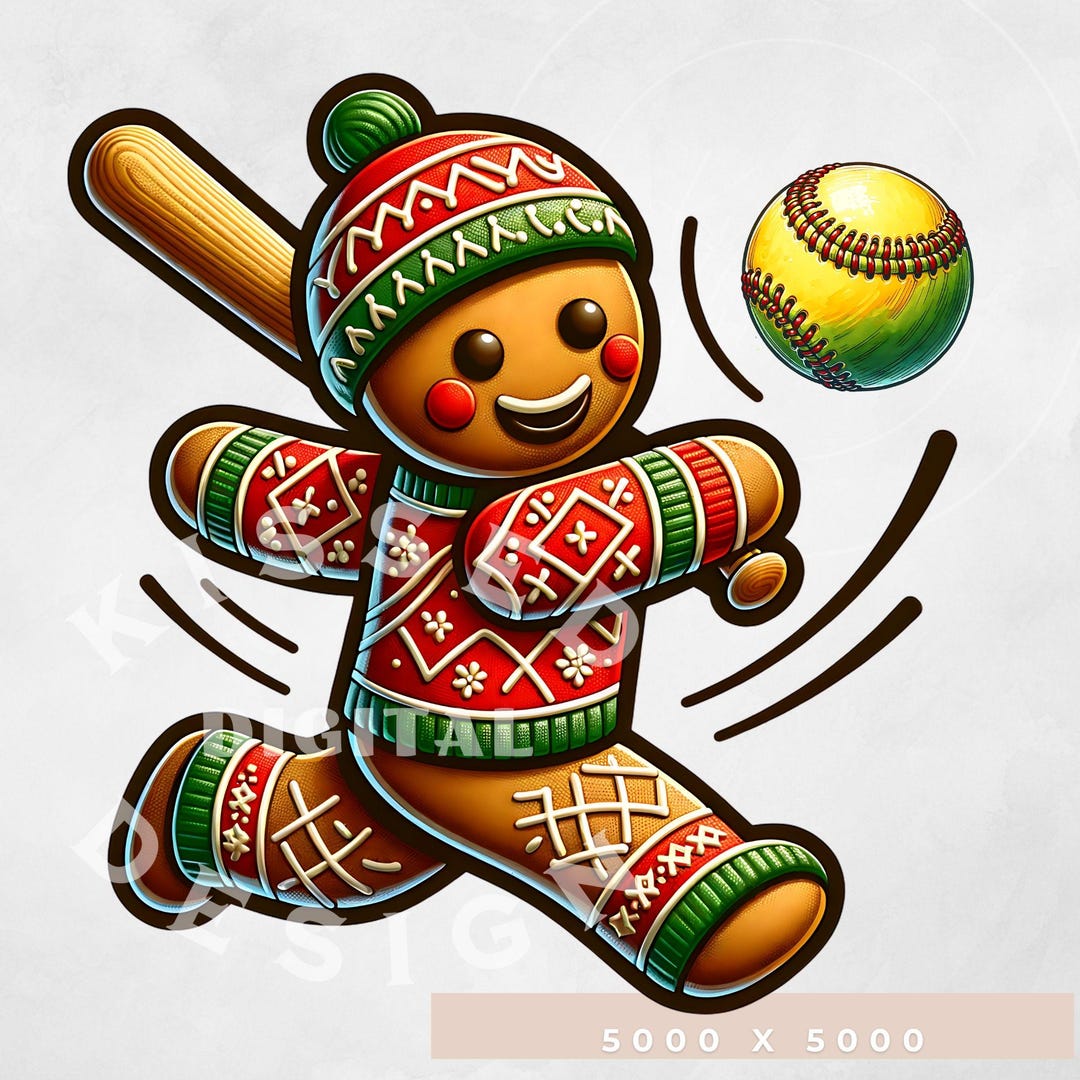 Retro Gingerbread Man Softball Png, Softball Png, Vintage Softball ...