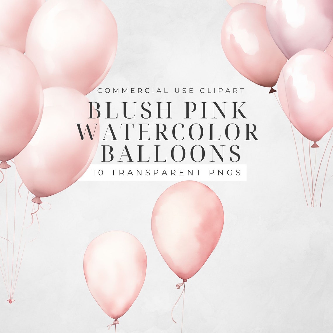 Pink Watercolor Balloons Png, Blush Pink Balloons Clipart, Pink ...