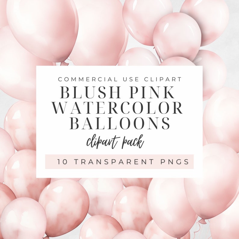 Pink Watercolor Balloons Png, Blush Pink Balloons Clipart, Pink ...