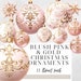 Blush Pink and Gold Christmas Ornaments Digital Clipart, Ball Ornament ...