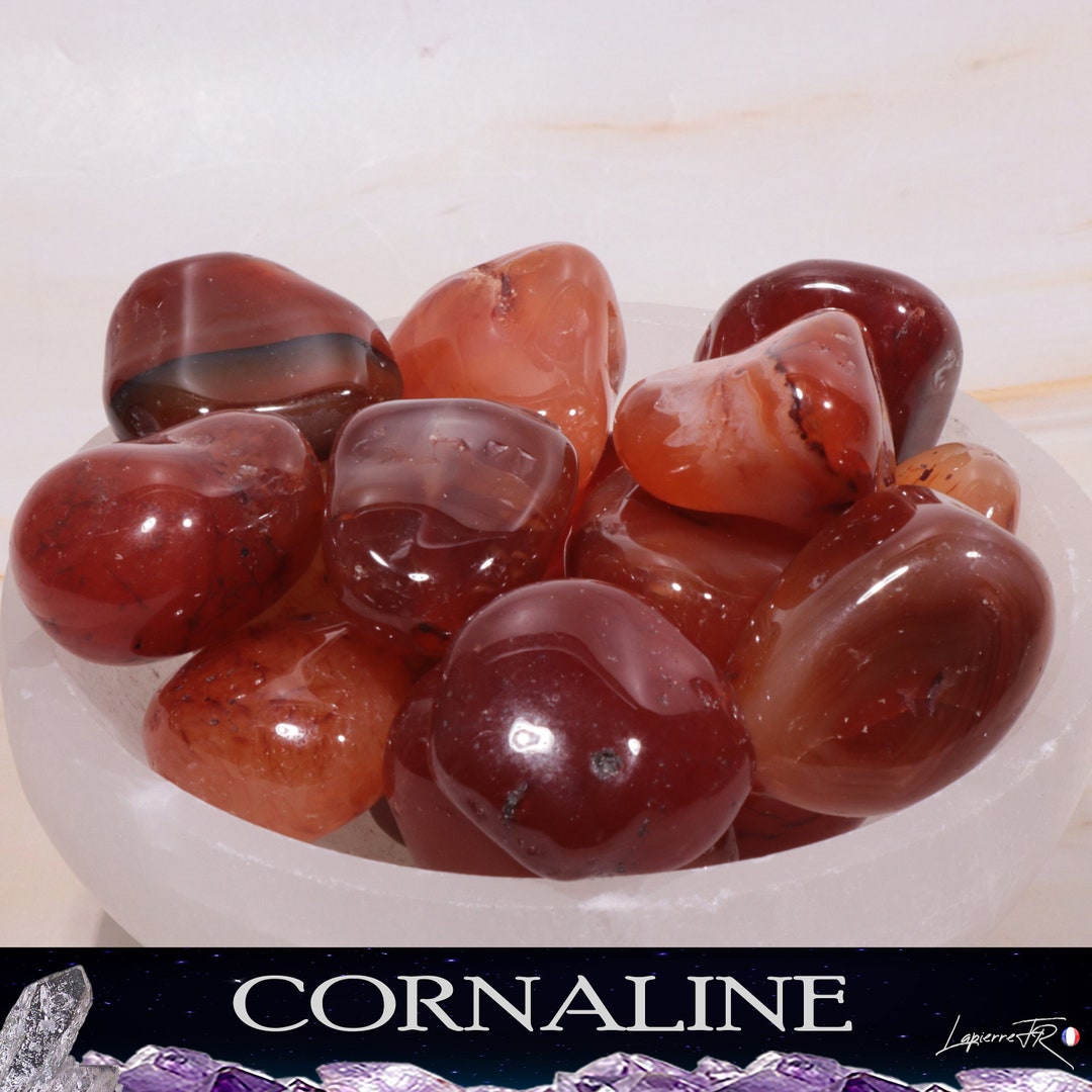 Carnelian, Set of 4 Rolled Stones, Lithotherapy Stone - Etsy