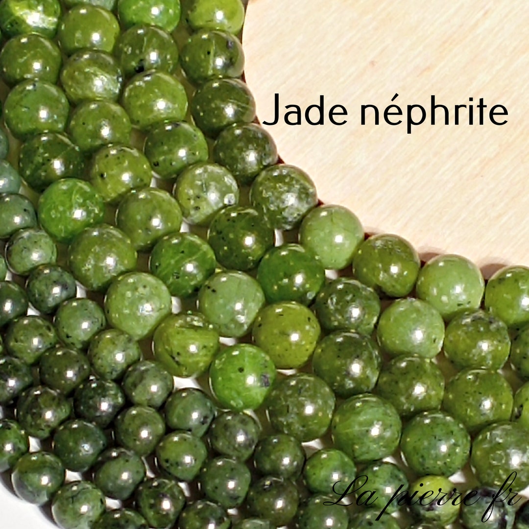 58 Natural Canadian Nephrite Jade Beads 6mm 44 of 8mm Round and Smooth ...