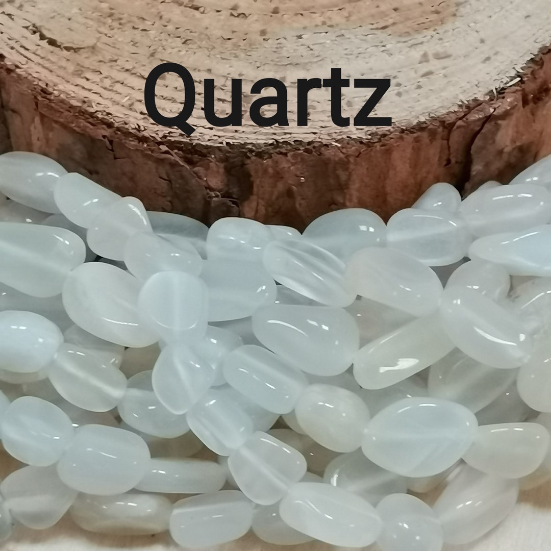 Milky Quartz Pebble Beads Irregular Rolled Stone 6mm-8mm, Milky Quartz ...