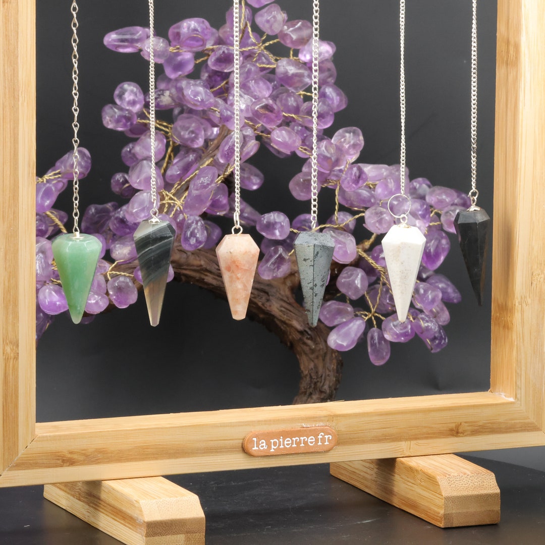 100% Natural Stone Pendulum, Green Aventurine, Fluorite, Sunstone ...