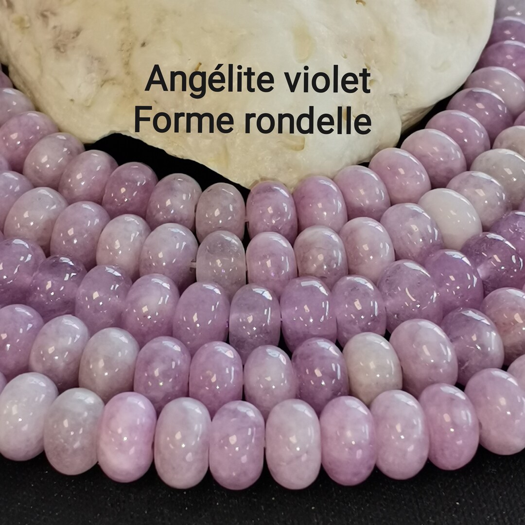 70 perles Angélite violette naturelle rondelle 8mm,perle naturelle ...