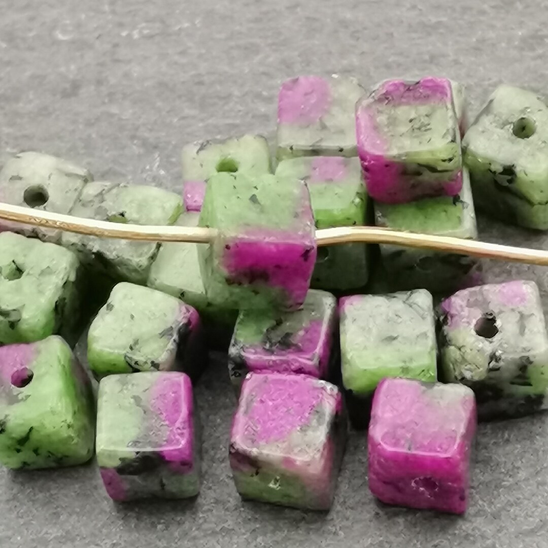 80 Square Ruby Zoisite Beads 4mm X 4mm, Natural Stone Bead, AA+ Quality - Etsy