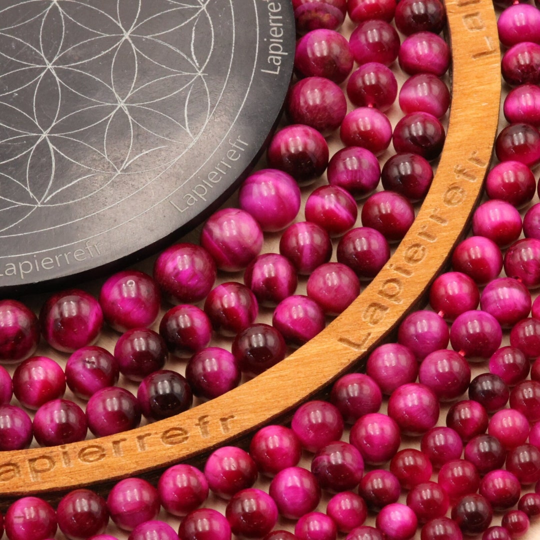 90 Magenta TIGER EYE Beads 4mm, 60 of 6mm, 46 of 8mm, 38 of 10mm, Lot ...