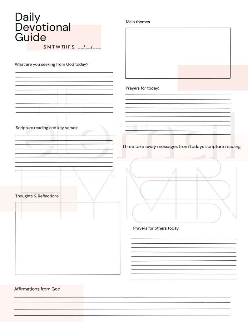 Printable Daily Devotion Template for Young Trendy Christian - Etsy Printable Daily Devotion Template for Young Trendy Christian - Etsy