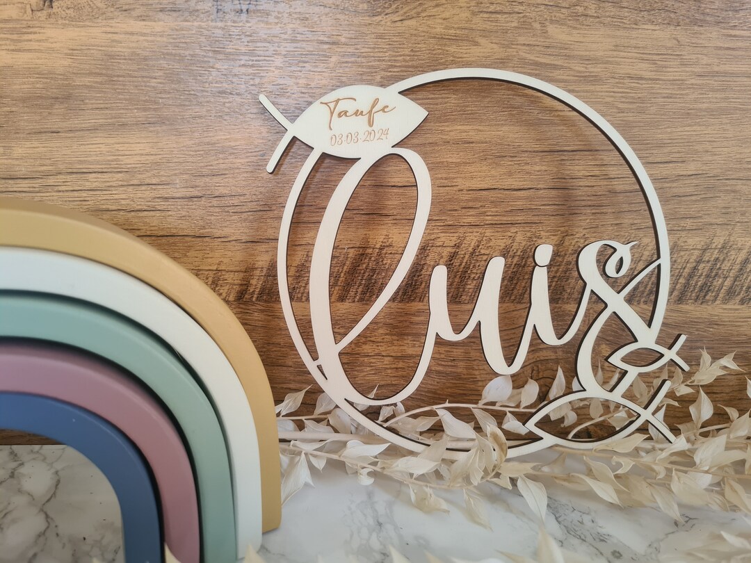 Personalized Baptism Decoration Sign | Wooden Wall Decoration With Name ...