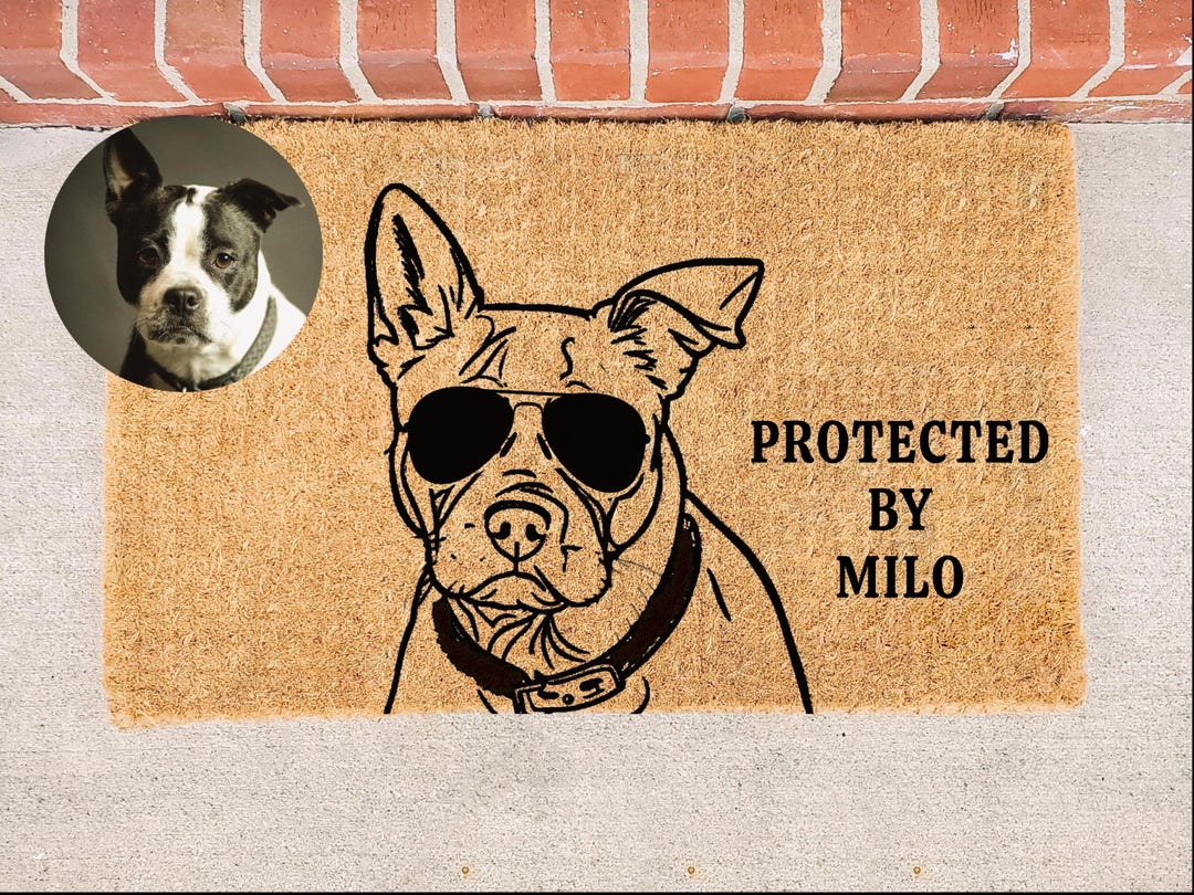 Dog Portrait Doormat Custom Pet Portrait Doormat Funny Dog Welcome Mat ...