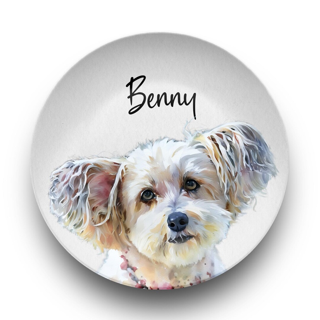 Personalized Dog Portrait Plate: Custom Pet Memorial, Dog Mom Gift - Etsy