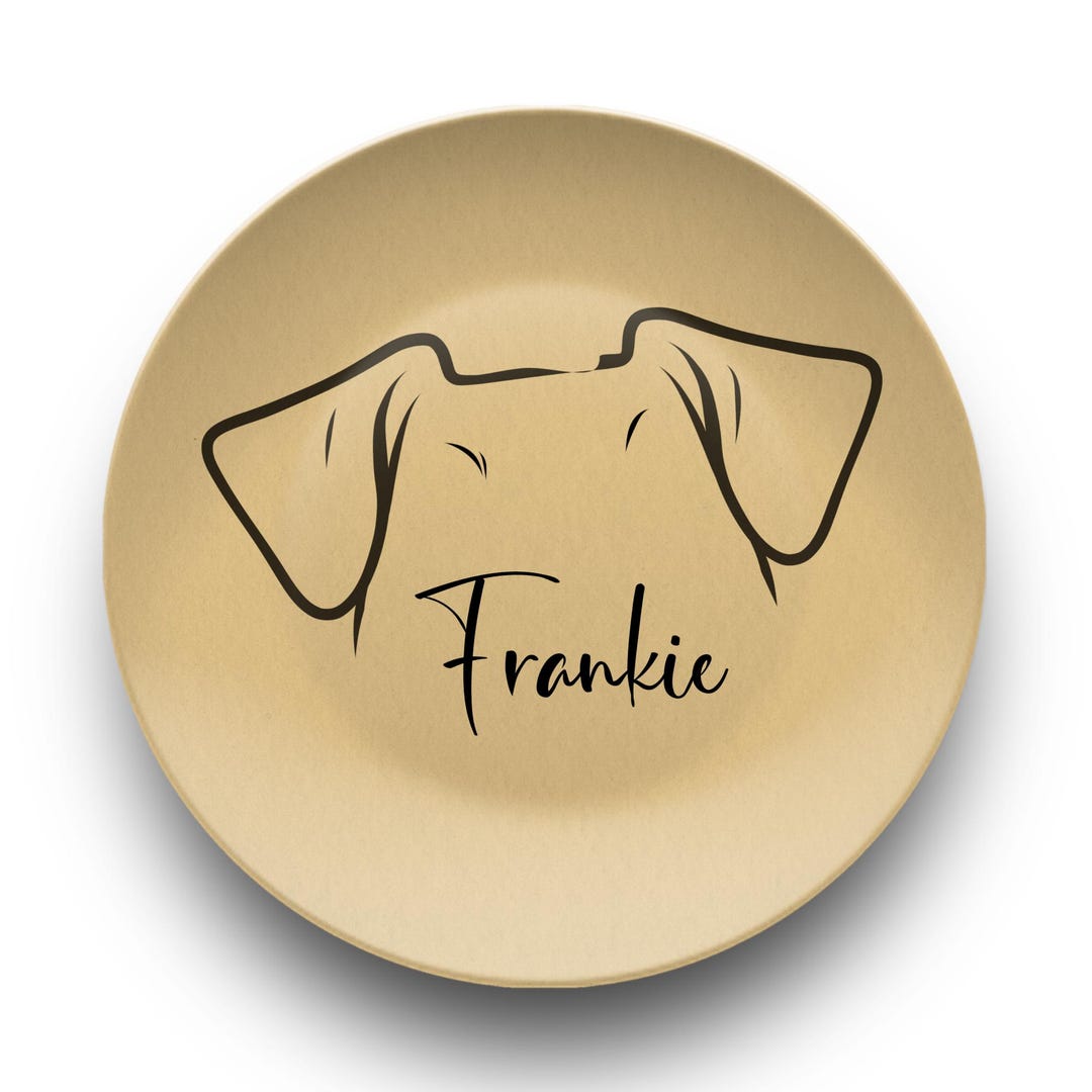 Custom Dog Plate Dog Ears Plate Custom Dog Ear Name Plate Perfect Puppy ...