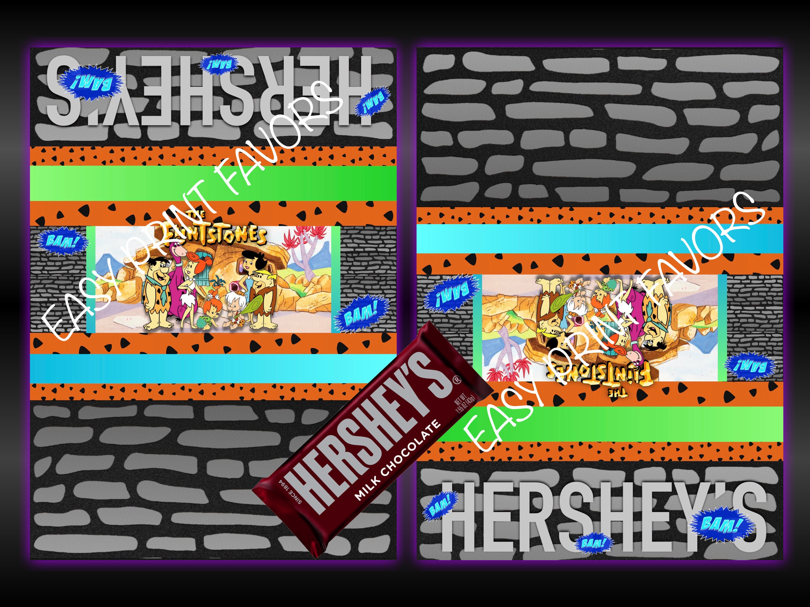 Pebbles Bam Bam Hershey Bar Template, Pebbles Bam Bam Chip Bag, Pebbles ...
