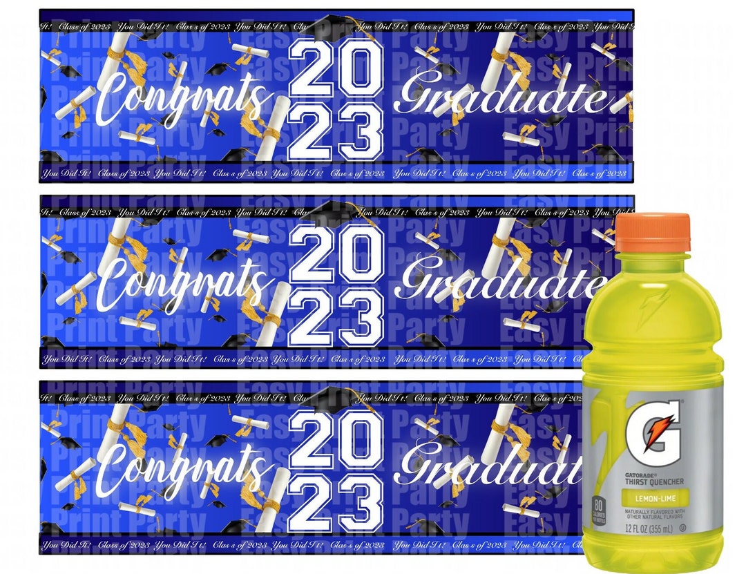 Varsity 2023 Graduation Mini Gatorade Label INSTANT DOWNLOAD ...