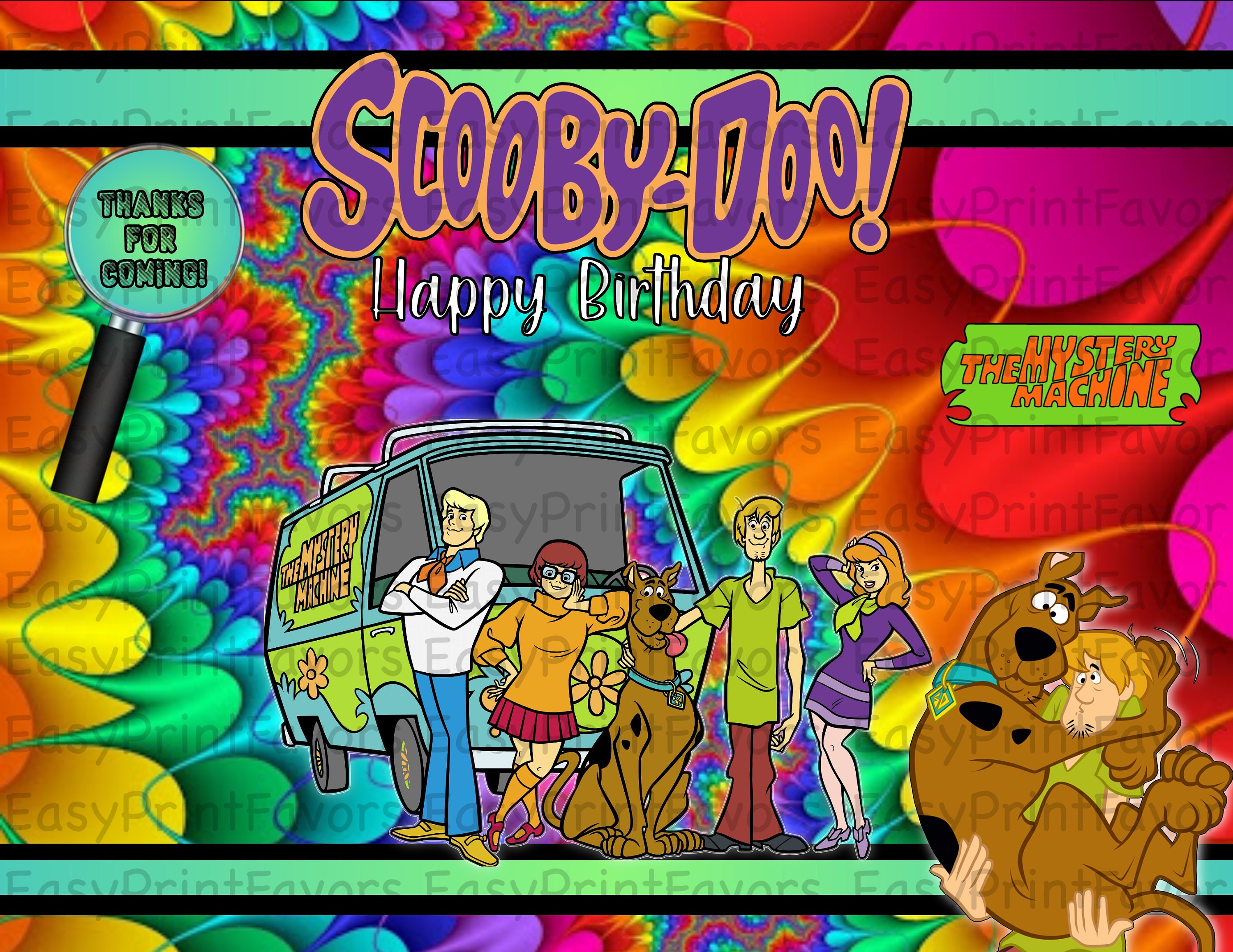 Scooby Doo Favor Bags-custom Chip Bags-scooby Doo Birthday-digital ...