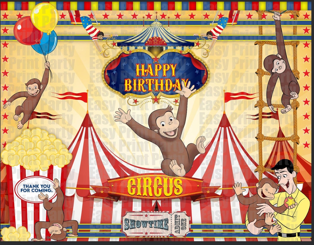 Curious George Birthday Favor Chip Bag Instant Download - Etsy