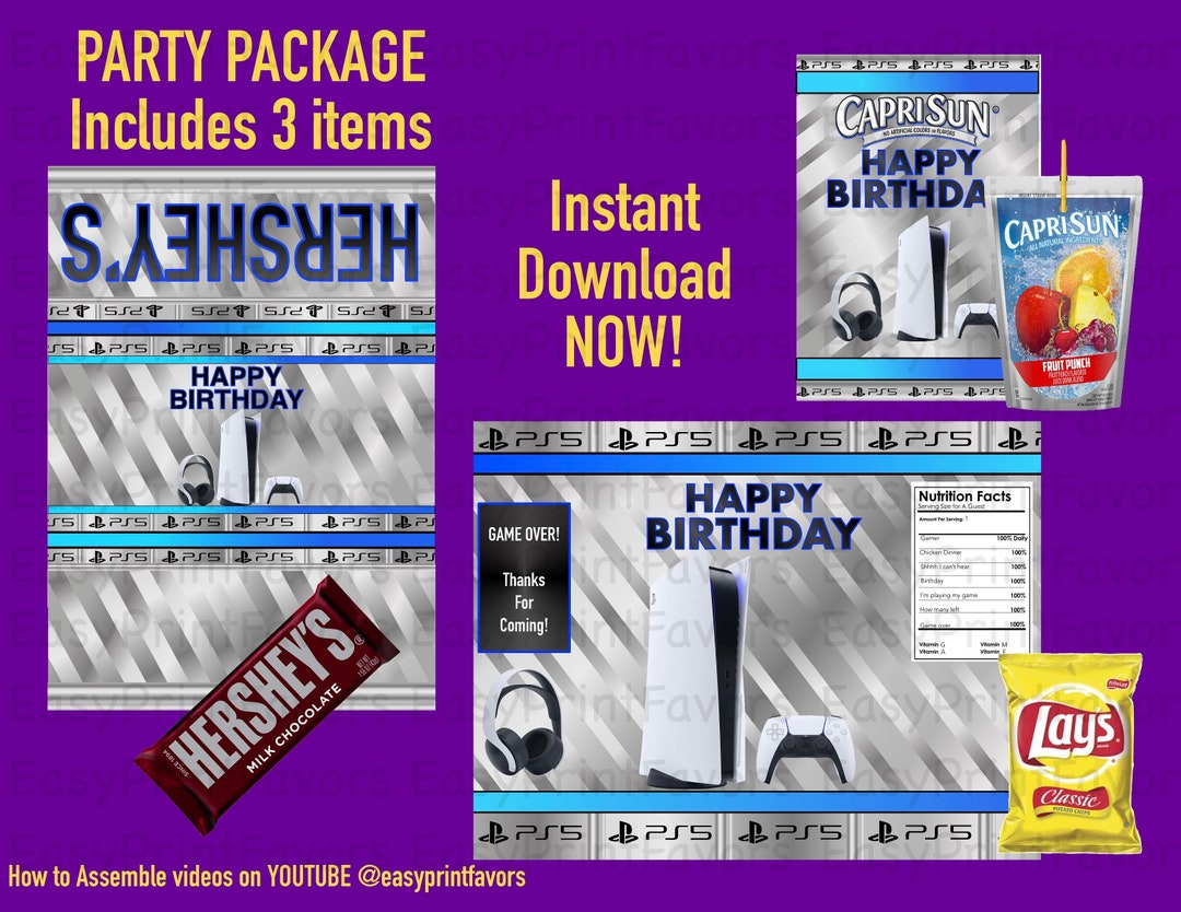 PS5 Party Package Instant Download Now | Ps5 Party Favor| Ps5 Treat Bag ...