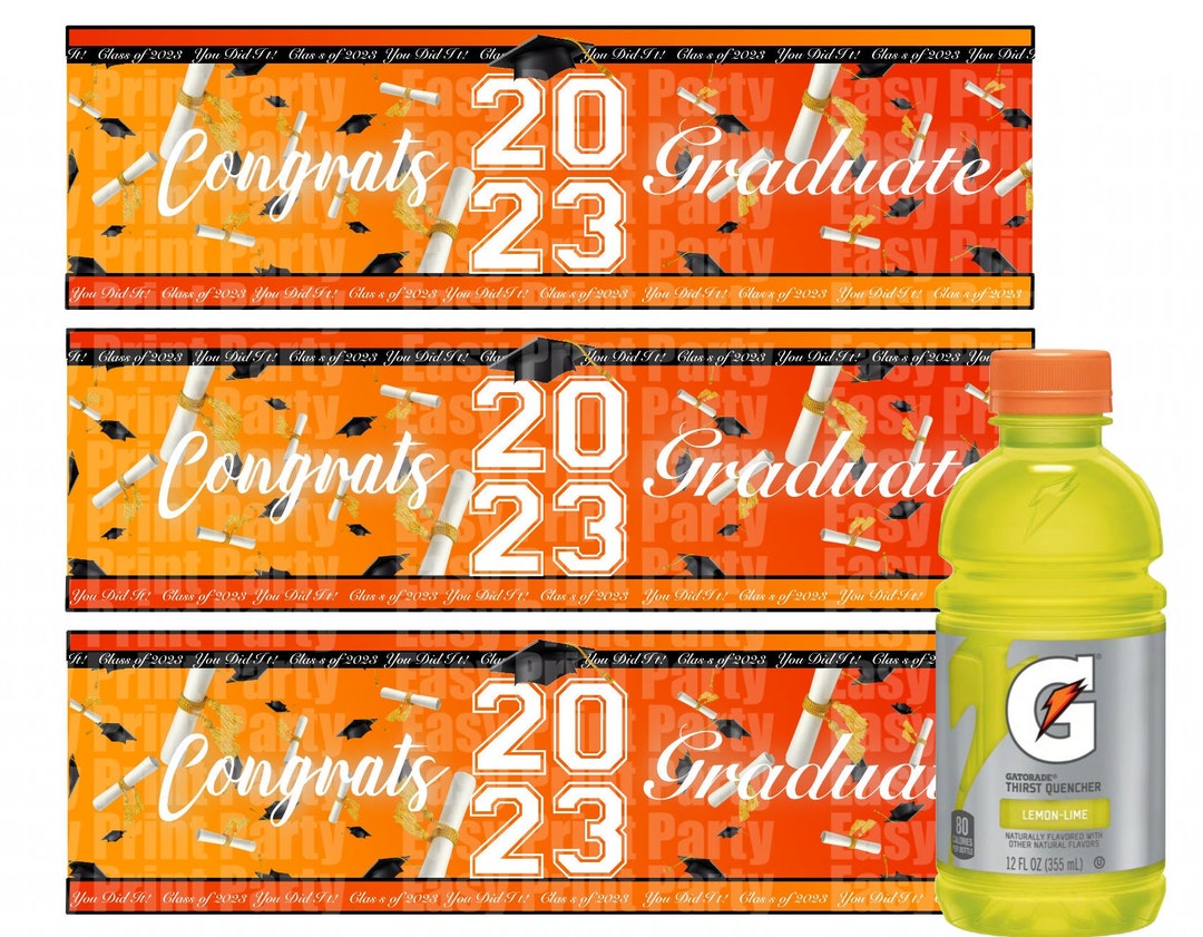 Varsity 2023 Graduation Mini Gatorade Label INSTANT DOWNLOAD ...