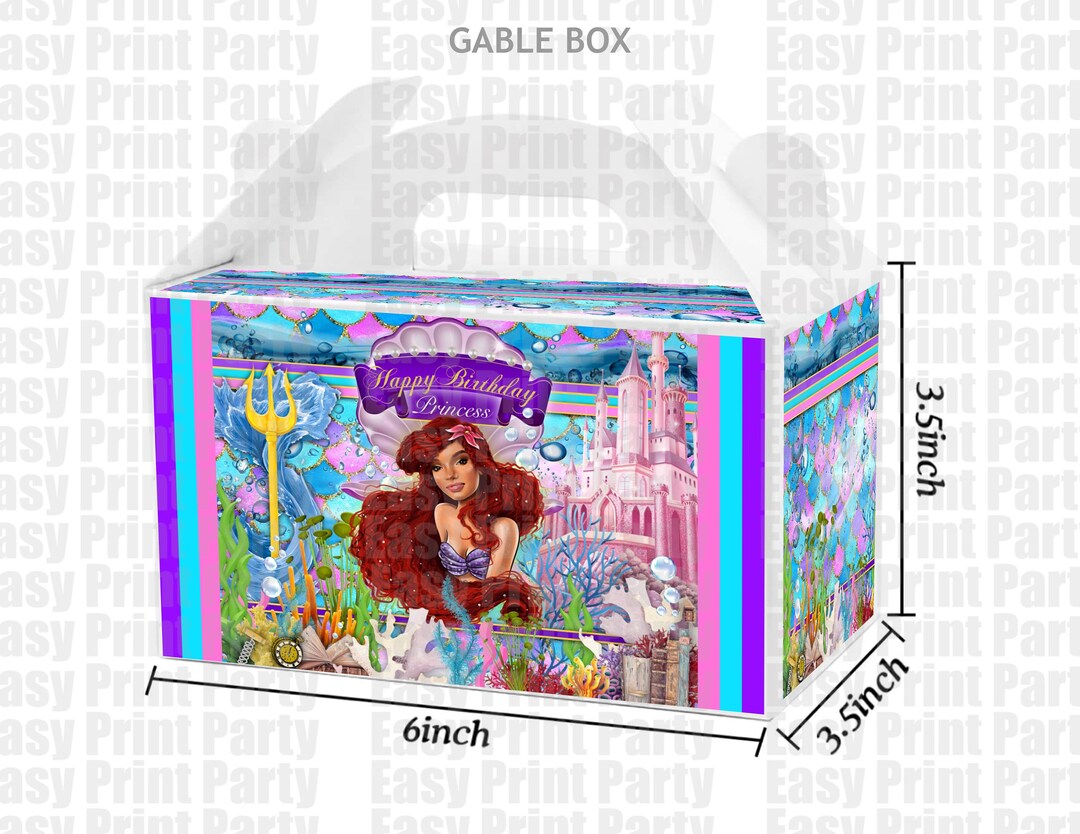 Brown Ariel Favors Gable Box Label | Brown Ariel Favors| the Little ...
