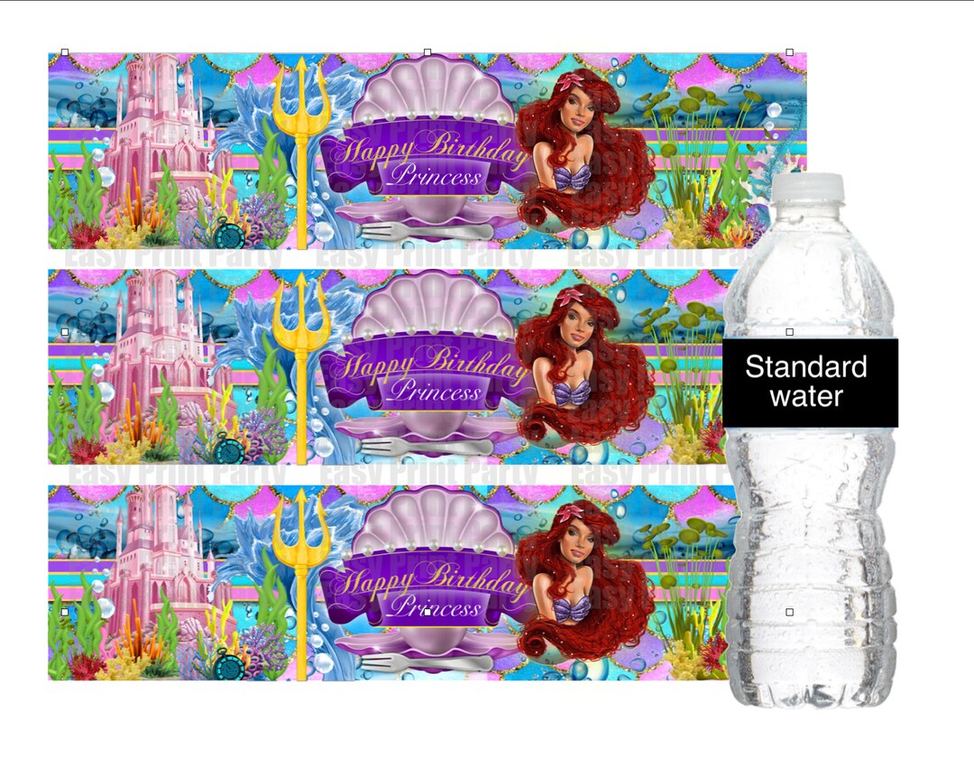 Brown Ariel Favors Water Labels | Brown Ariel Favors| the Little ...