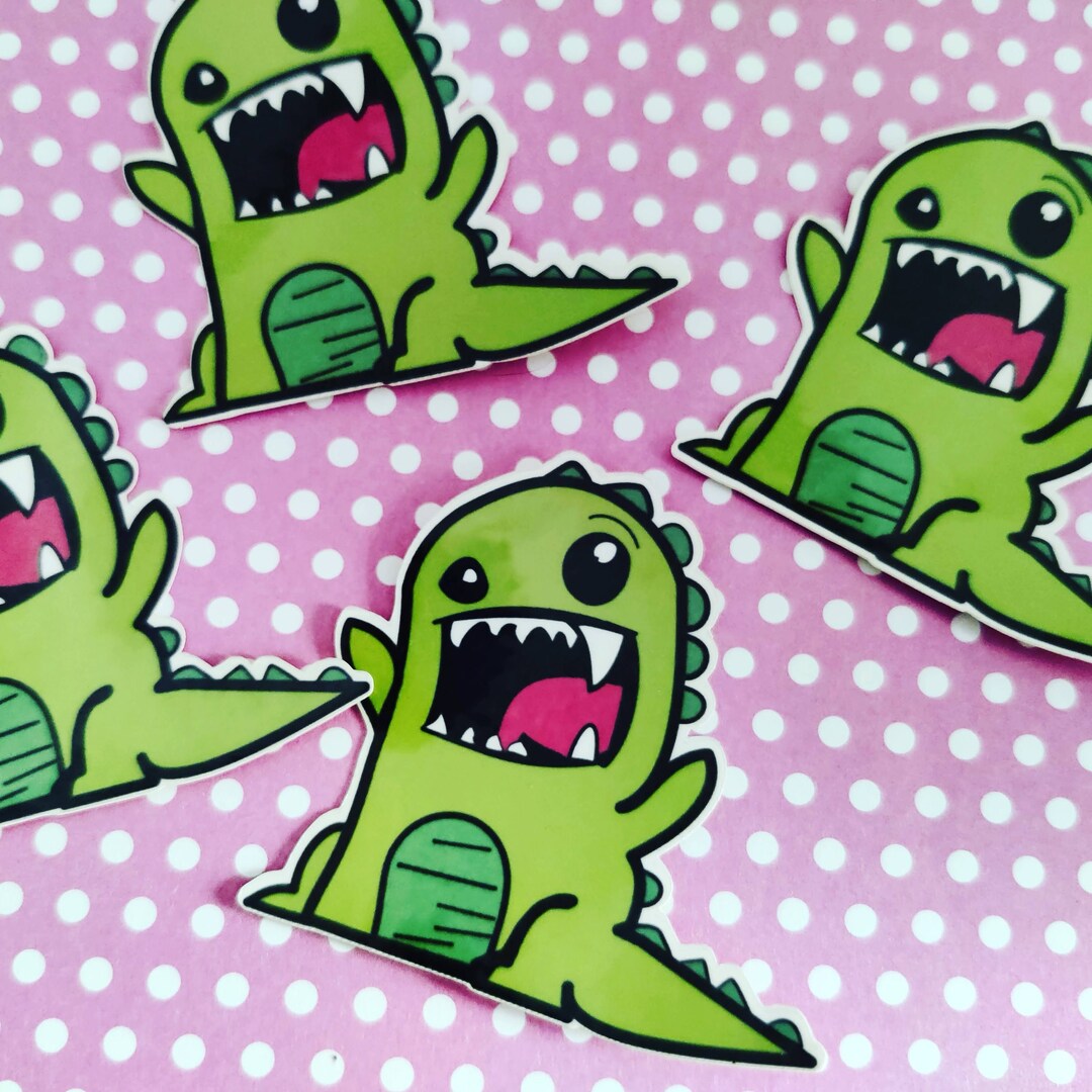 Dino Sticker Vinyl Waterproof Sticker - Etsy