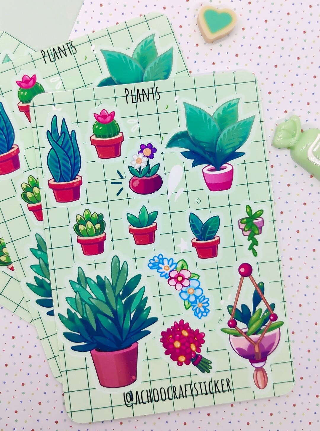 Plants Sticker Sheet | Waterpoof Stickers - Etsy