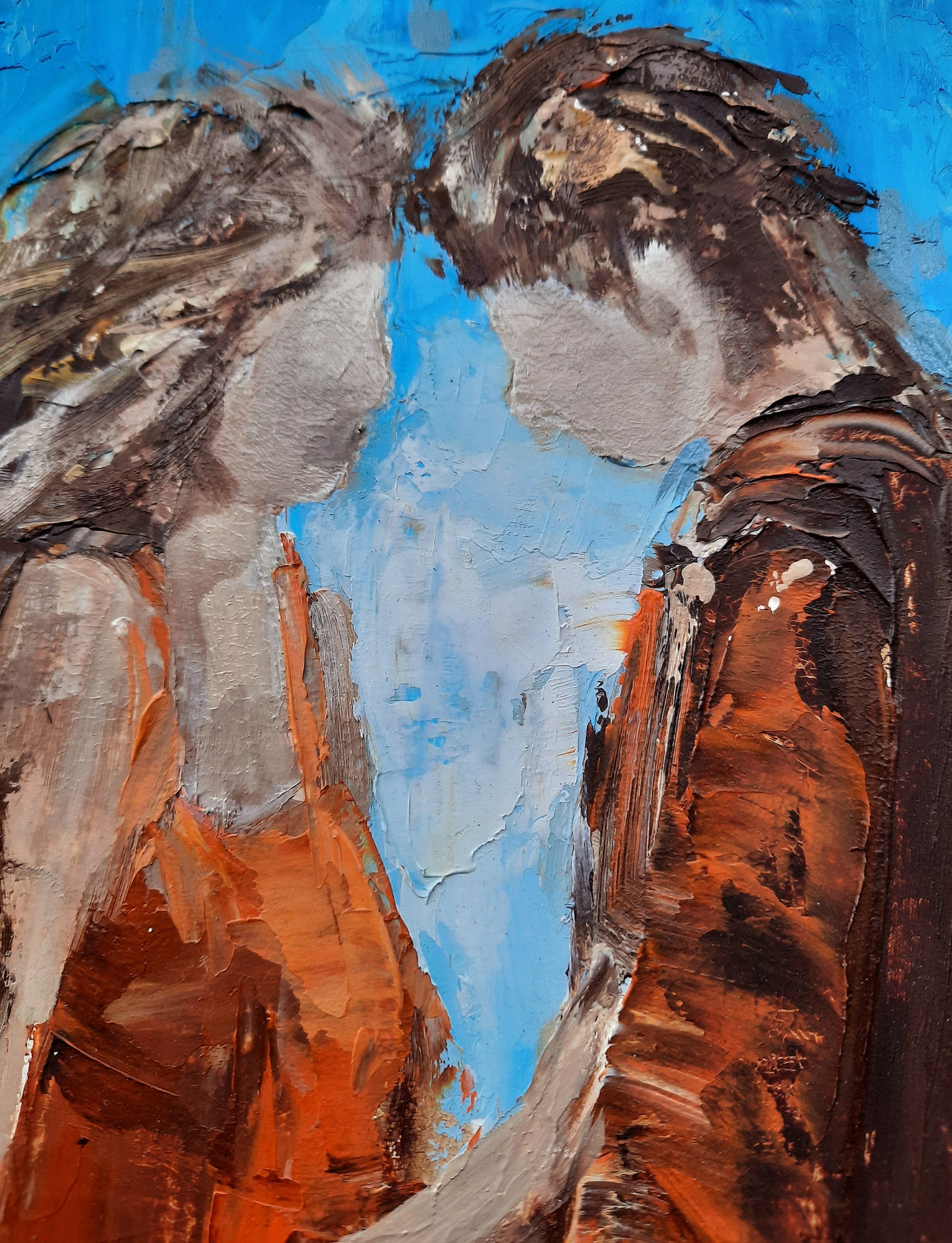 Paar Liebe Malerei Original Kunst romantische Wand Kunst | Etsy