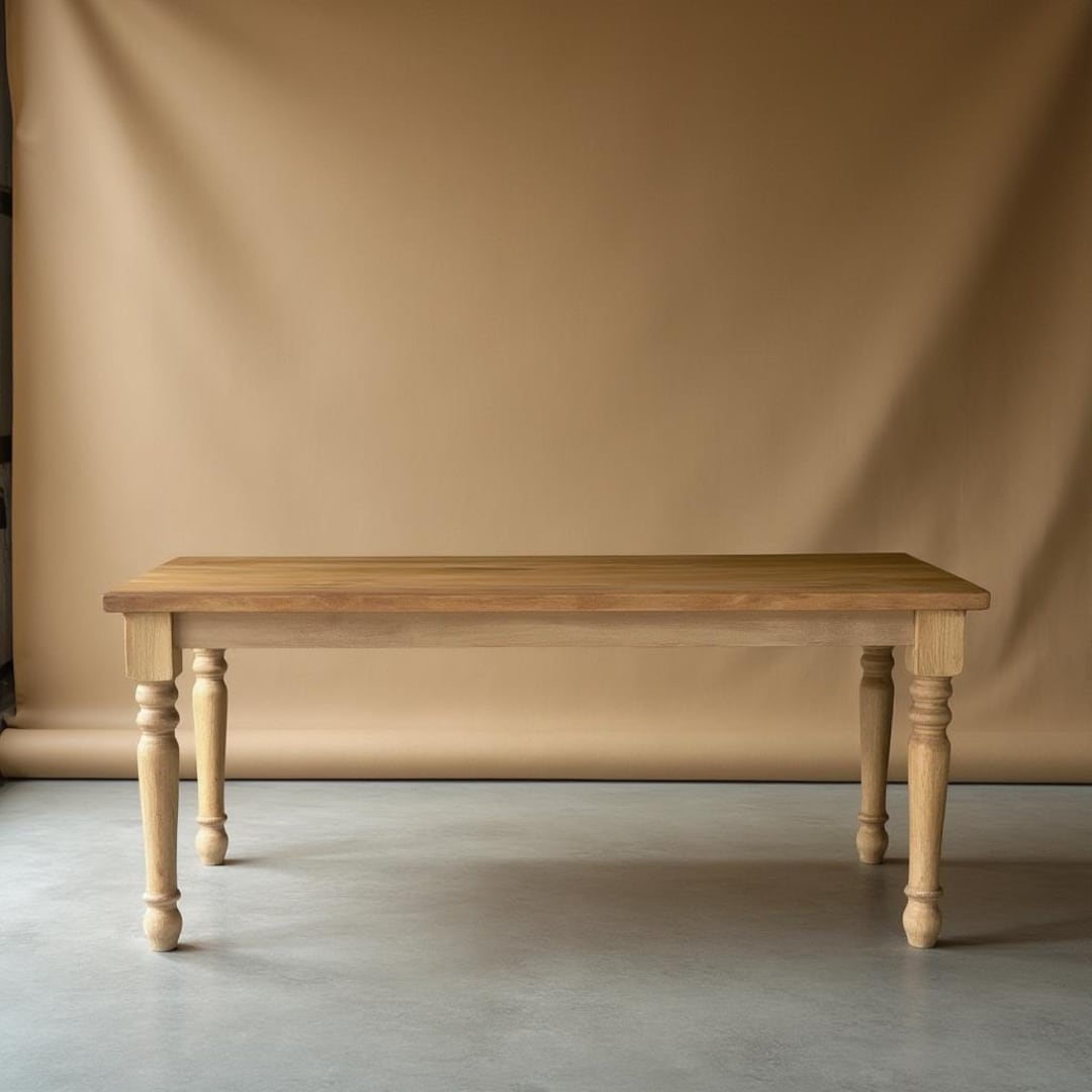 Handmade Oak Nut Farmhouse Dining Table: Solid Wood Rustic Centerpiece ...