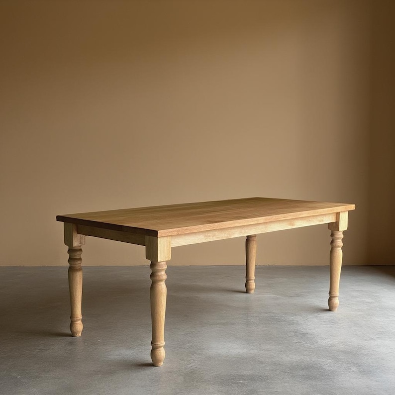 Handmade Oak Nut Farmhouse Dining Table: Solid Wood Rustic Centerpiece ...