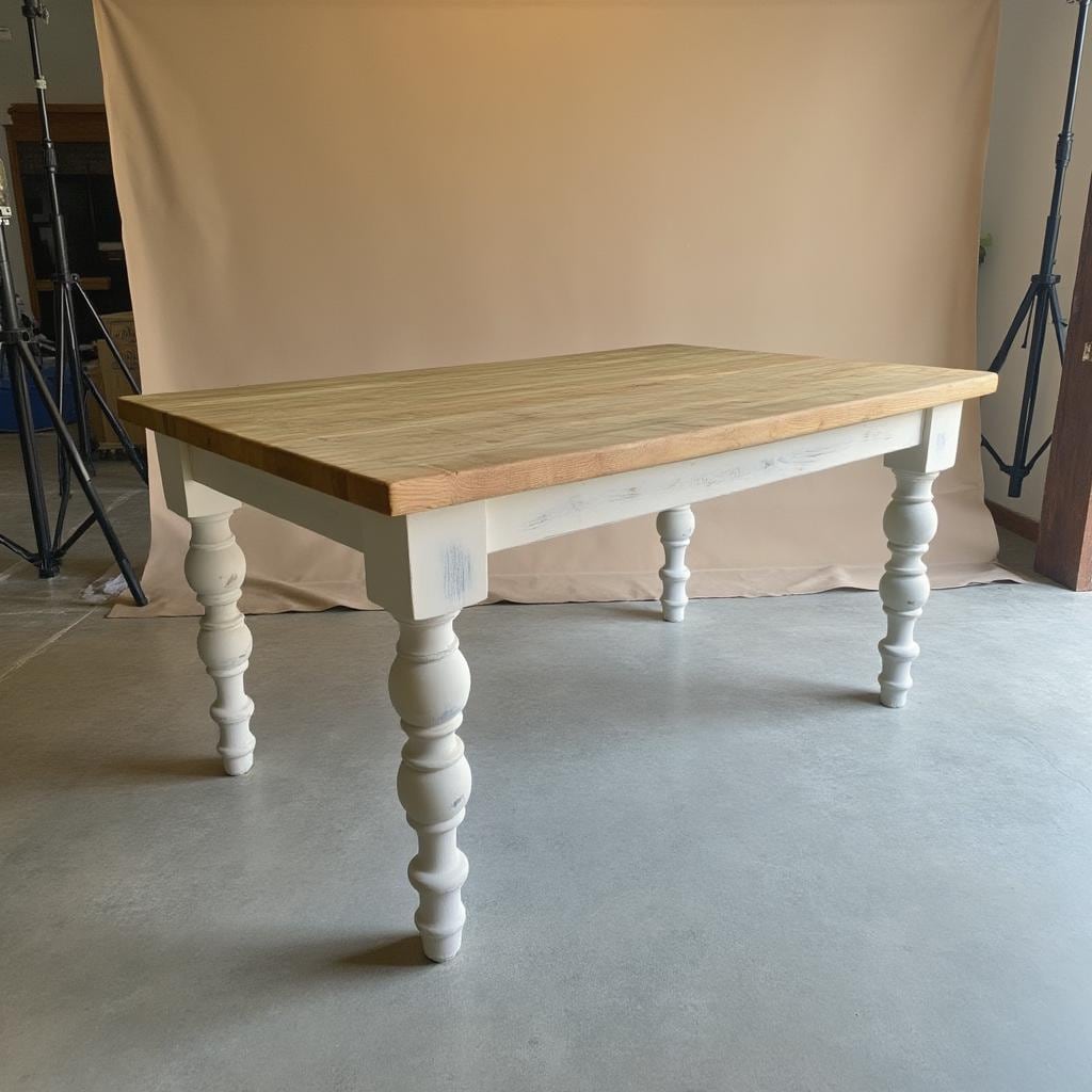 Custom Farmhouse Dining Table: Solid Wood With Turned Legs - Etsy