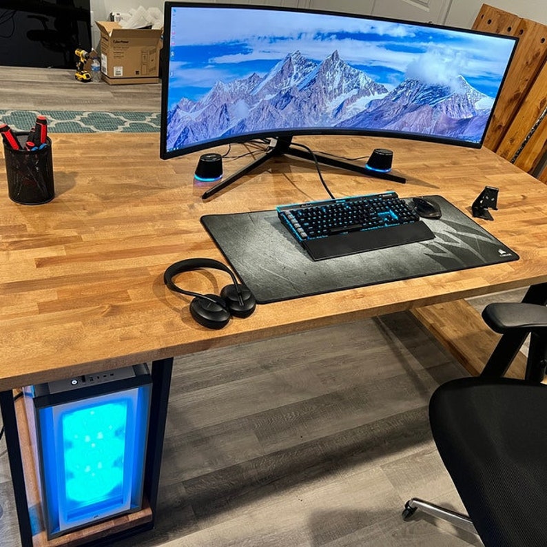 Butcher Block Desk Custom Made With Sustainably Sourced - Etsy