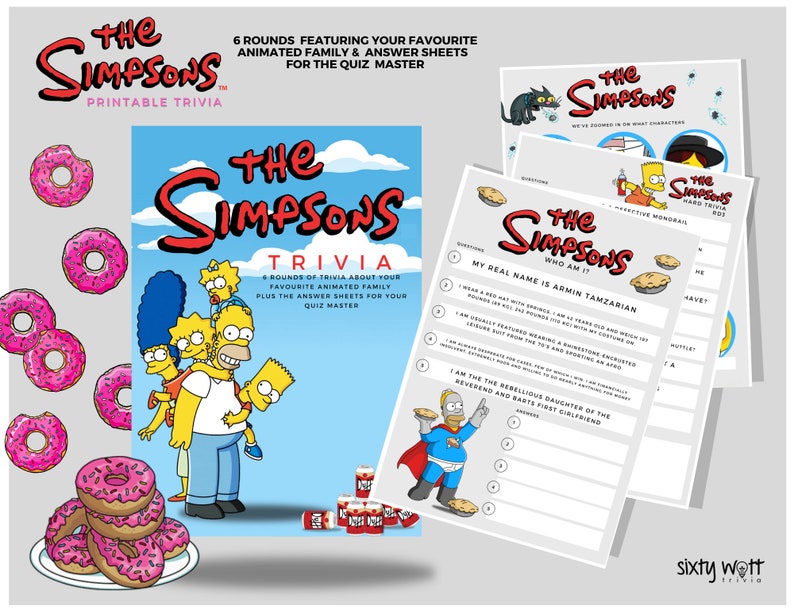 The Simpsons | Trivia | Quiz | Party Game | Printable - Etsy Canada